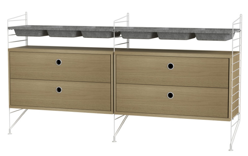 String Schlafzimmer Sideboard G String Furniture Eiche - Weiss | Eiche / Weiß | STRING BEDROOM G ...